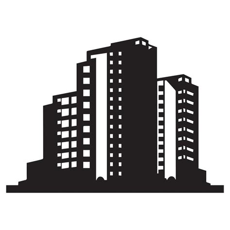 Tall Building Vector Silhouette 24705918 Vector Art At Vecteezy