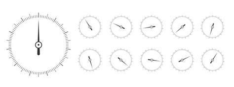 Premium Vector Set Of Round Measuring Scales With Arrows In Different Positions 360 Degree