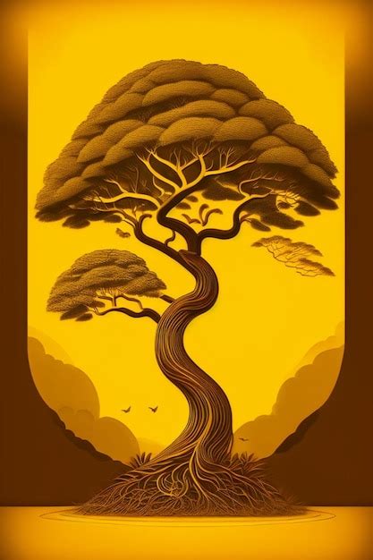 Premium AI Image A Poster For A Tree That Has A Tree Growing Out Of It