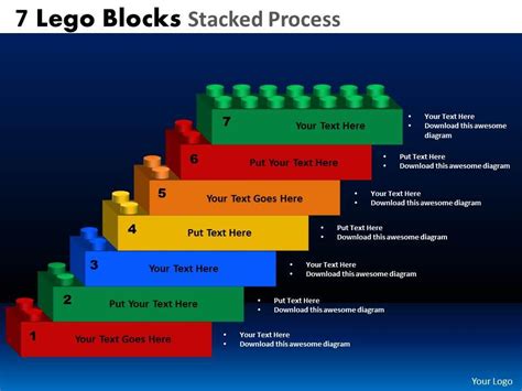 Lego Block Powerpoint Template Steps