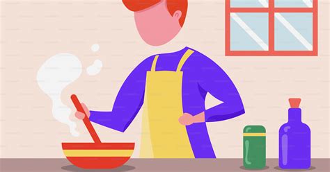 앞치마를 두르고 그릇에 요리를 하는 남자 벡터 Unsplash의 벡터 이미지