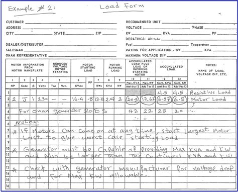 Generator Load Calculation Formula
