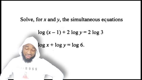 Logarithms Simultaneous Equations How Pure Maths Unit 1 Cape