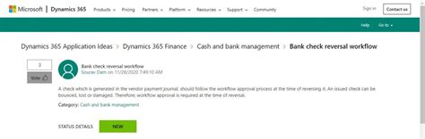 bank check reversal workflow idea
