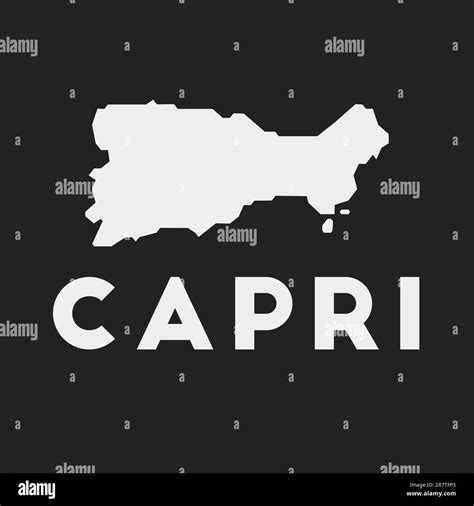 Capri Icon Island Map On Dark Background Stylish Capri Map With