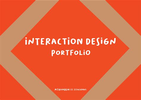 Interaction Design Portfolio 1 Images Behance