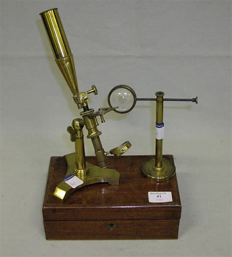 Bonhams An Unusual Andrew Ross Brass Compound Monocular Microscope