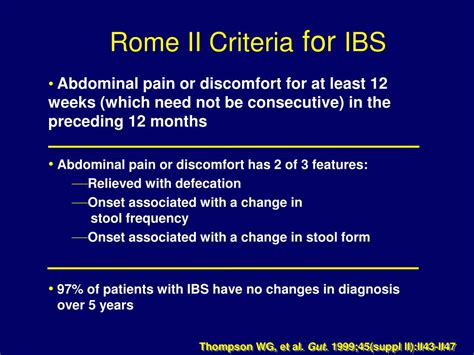 Ibs Criteria Rome 2 Review Ppt Irritable Bowel Syndrome Powerpoint
