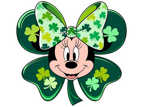 Minnie Mouse St Patricks Day Clipart Shamrock Png Design Commercial