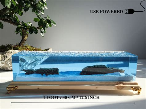 Titanic Wreckage Epoxy Resin Lamp Sunken Titanic Diorama Christmas Ts T Ideas Luxury