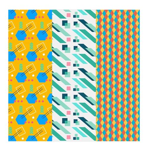 Premium Vector Collection Of Bright Colorful Seamless Geometric Mosaic Patterns Endless Tile