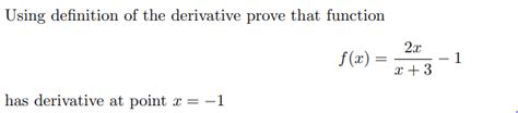 Solved Using Definition Of The Derivative Prove That