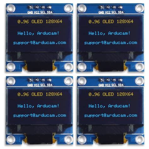 4 Pcs 096 4pin I2c Iic 128x64 Oled Display Module Serial Lcd Led