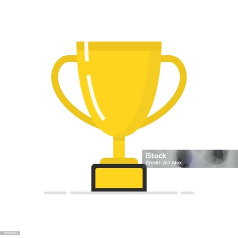 골든 위너 컵 트로피 컵 평면 만화 아이콘입니다 벡터 그림입니다 1위에 대한 스톡 벡터 아트 및 기타 이미지 1위 Championship 경기 스포츠 Istock