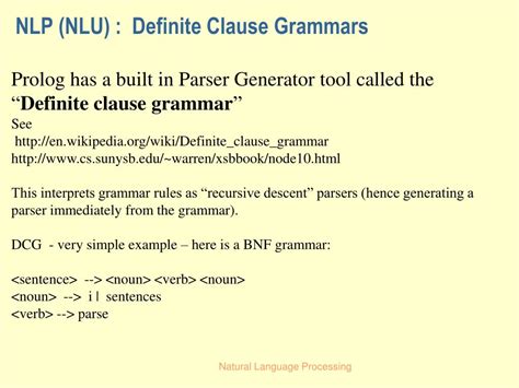Ppt Ai Weeks 19 Natural Language Processing Part 2 Powerpoint Presentation Id6074151