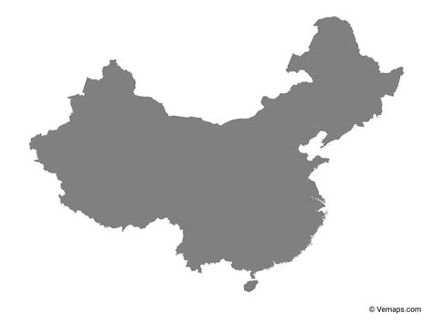 Grey Map Of China Free Vector Maps