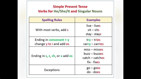 Types Of Simple Present Rules Design Talk