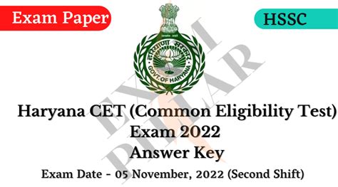 Hssc Cet Common Eligibility Test Exam 05 Nov 2022 Second Shift