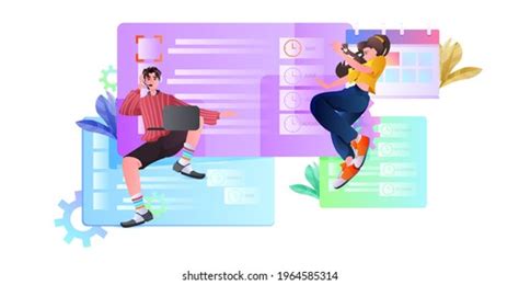 Developers Team Creating Website Ui Interface Stock Vector Royalty Free 1964585314 Shutterstock