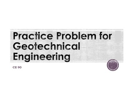 practice problem for geotechnical engineering bs civil engineering