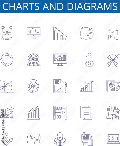 Charts And Diagrams Line Icons Signs Set Design Collection Of Graphs Plots Tables Maps