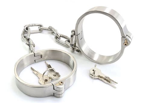 Stainless Steel Ankle Cuffs With Keys Free Shipping Sq264 Chastityall