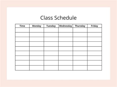 Printable Class Schedule Planner Instant Download Minimalist Weekly Schedule A4 Etsy Australia