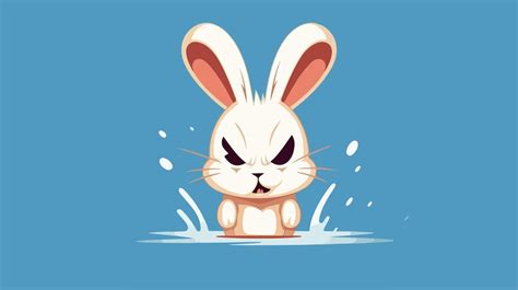 Angry Rabbit Cartoon Illustration Premium Ai Generated Vector