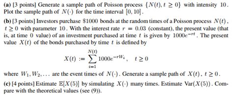 A [b Points] Generate A Sample Path Of Poisson