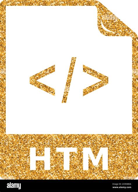 Web Page File Format Icon In Gold Glitter Texture Sparkle Luxury Style