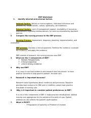 EBP Worksheet Docx EBP Worksheet Identify Internal And External Factors Internal