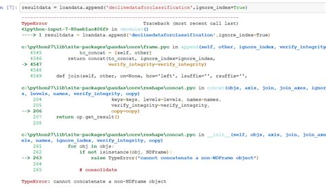 Python Typeerror Cannot Concatenate A Ninndframe Object While Trying