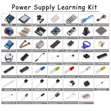Lafvin Power Supply Learning Kit Uno R3 Project Including Ultrasonic S