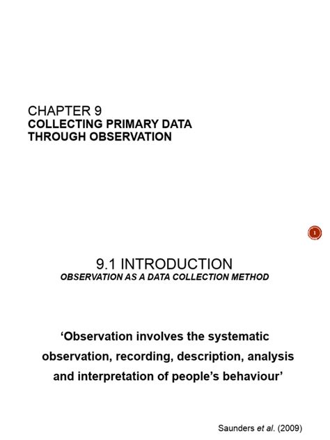 Rmb301chapter 9collecting Primary Data Through Observationpptx Pdf