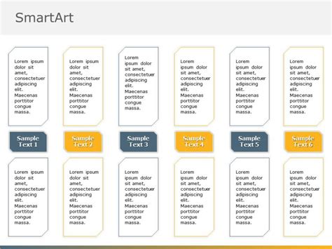 SmartArt List Stacked List 6 Steps SlideUpLift