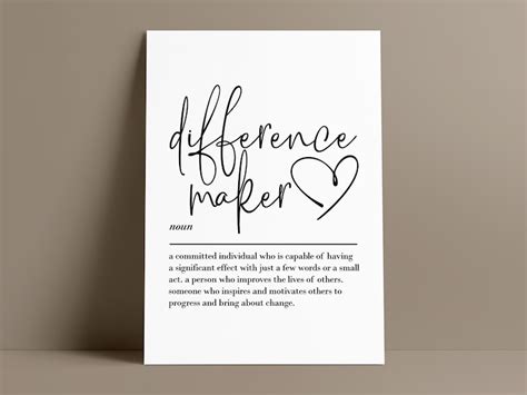 Difference Maker Definition Printable Wall Art Digital Download
