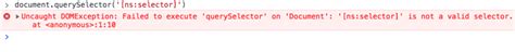 Document That Namespaces Are Not Supported In A Directives Selector