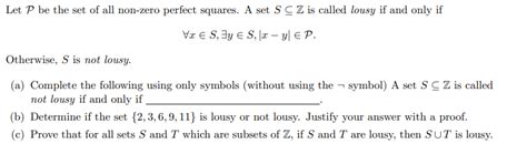 Solved XS YS XyP Otherwise S Is Not Lousy A Chegg Com