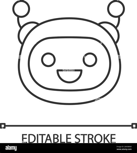 Chatbot Lineare Symbol Dünne Linie Abbildung Talkbot Lachen Chat Bot Moderne Roboter