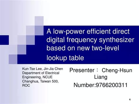 ppt a low power efficient direct digital frequency synthesizer based