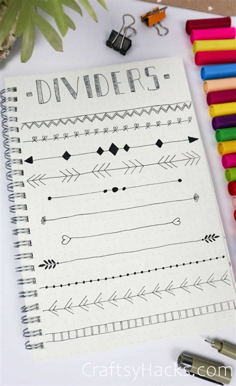 17 Bullet Journal Divider Ideas Craftsy Hacks