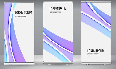 배너 화려한 기하학적 스탠드 비즈니스 브로셔 템플릿 디자인을 롤업 Advertising Week에 대한 스톡 벡터 아트 및 기타 이미지 Advertising Week