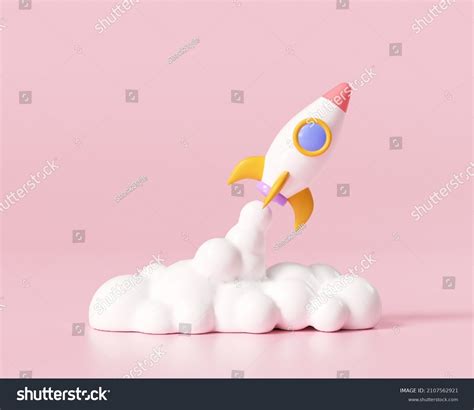 핑크색 배경 우주선 아이콘 창업 개념 스톡 일러스트 2107562921 Shutterstock