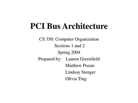 PPT PCI Bus Architecture PowerPoint Presentation Free Download ID