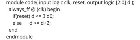 Module Code Input Logic Clk Reset Output Logic Chegg