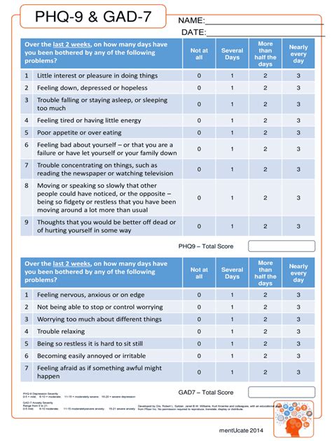 Phq9 And Gad7 Form Fill Out And Sign Printable Pdf Template