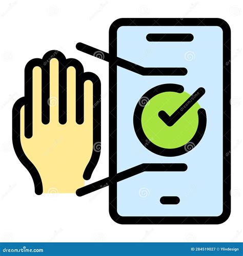 Phone Palm Scanning Icon Vector Flat Stock Illustration Illustration Of Button Mobile 284519027