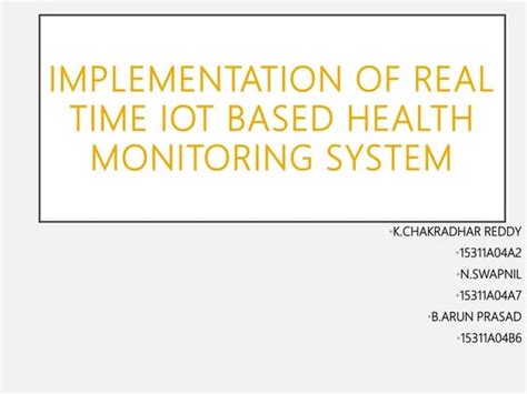 Iot Based Health Monitoring System Pptx Computer Peripherals Computing