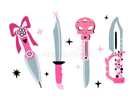 Pink Combat Knives Stock Vector Illustration Of Warrior 296352495