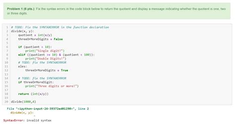 Solved In Python Jupyter Notebook Fix The Syntax Errors In Chegg Com